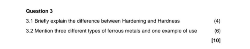 Solved Question 3 3.1 Briefly explain the difference between | Chegg.com