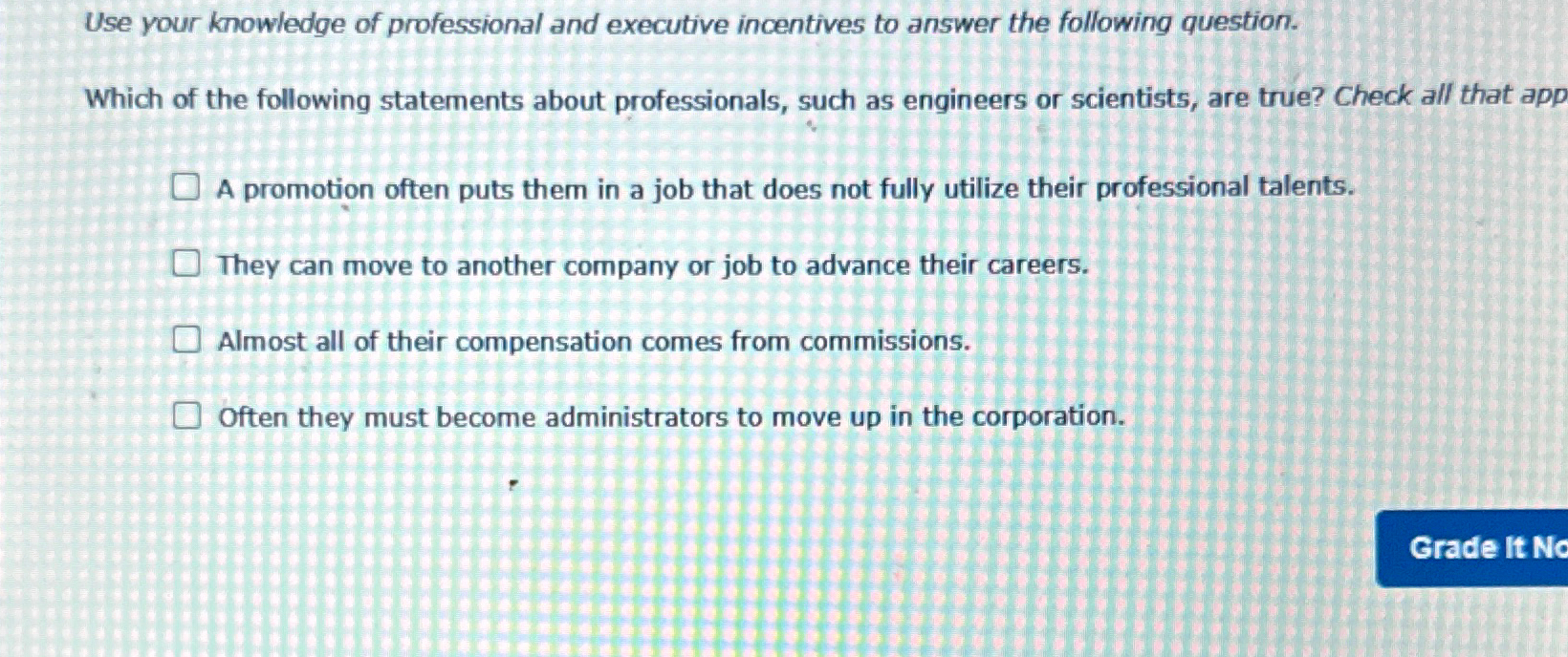 Solved Use your knowledge of professional and executive | Chegg.com