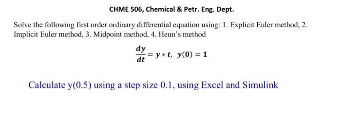 Solved Solve The Following First Order Ordinary Differential