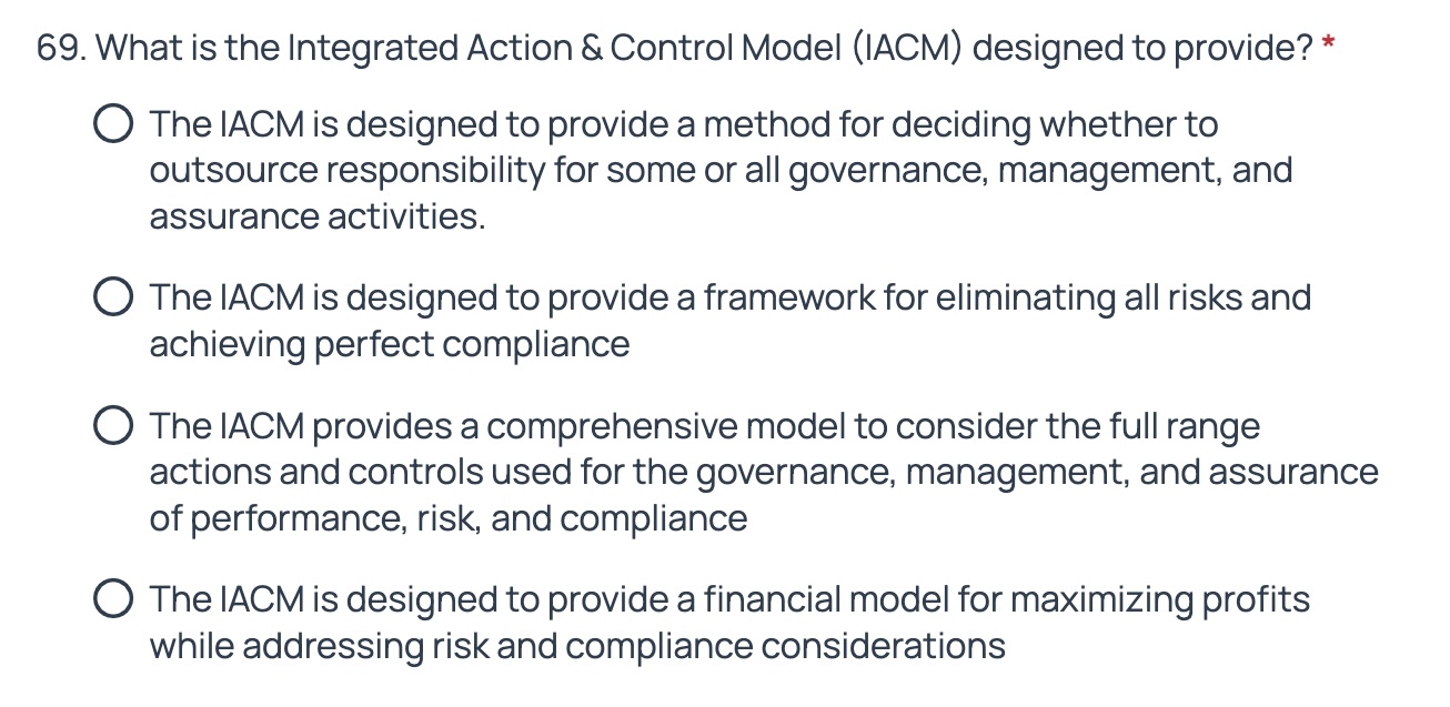 Solved What is the Integrated Action & Control Model (IACM) | Chegg.com