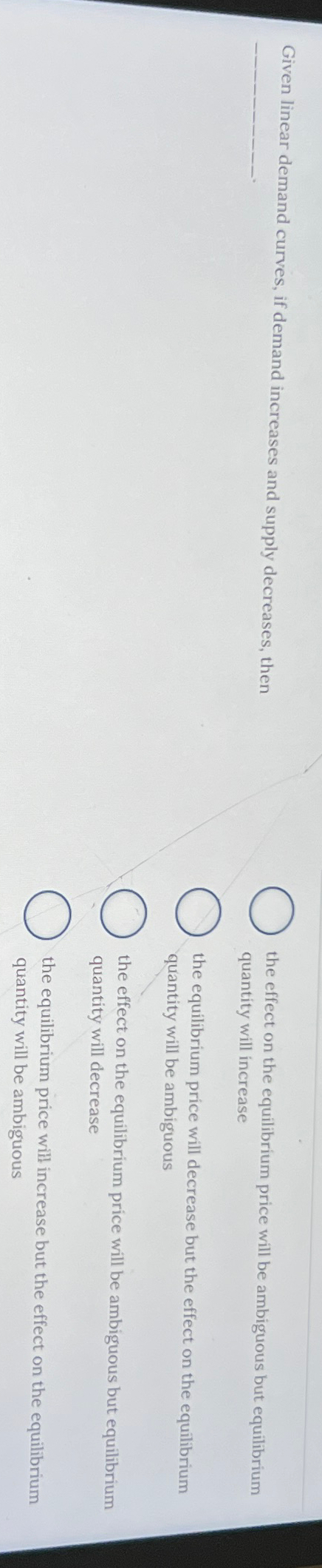 Solved Given linear demand curves, if demand increases and | Chegg.com