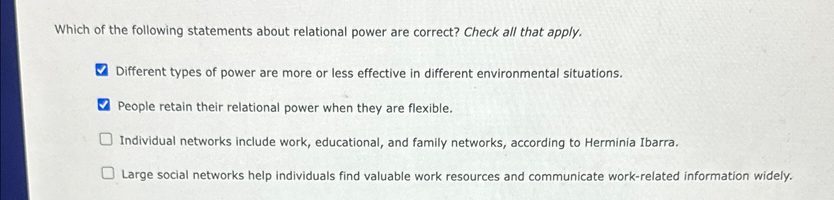 Solved Which of the following statements about relational | Chegg.com