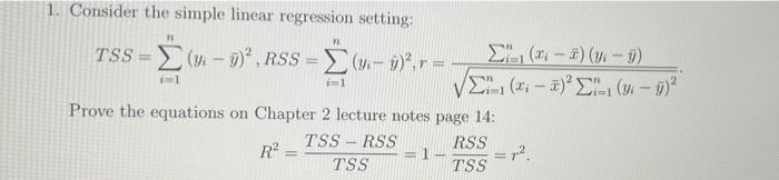 Solved Consider the simple linear regression setting: | Chegg.com