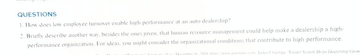 Solved QUESTIONSHow does low employee turnover enable high | Chegg.com
