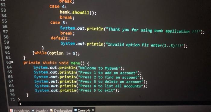 Solved Account: public String tostring() f \} return | Chegg.com