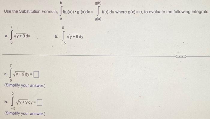 Solved Use the Substitution Formula, | Chegg.com