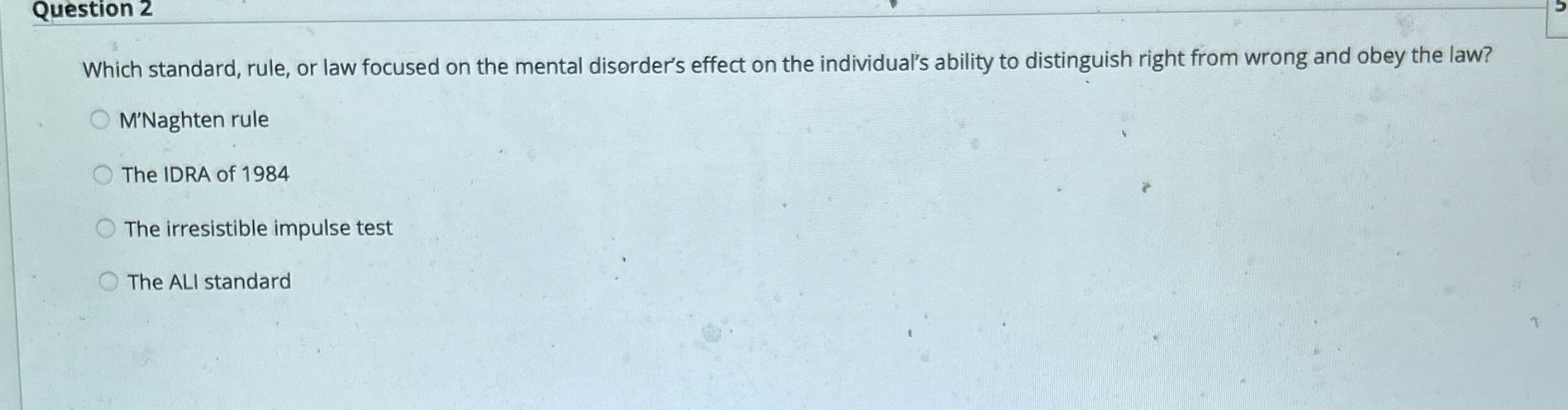 Solved Question 2Which standard, rule, or law focused on the | Chegg.com
