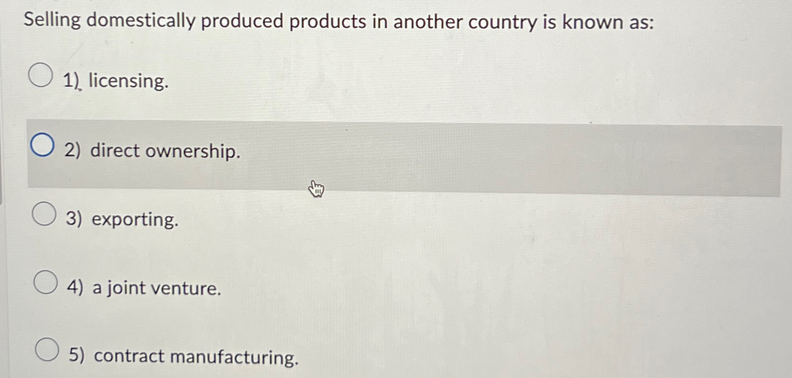 Solved Selling domestically produced products in another | Chegg.com