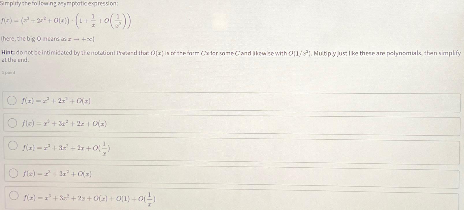 Solved Simplify the following asymptotic | Chegg.com