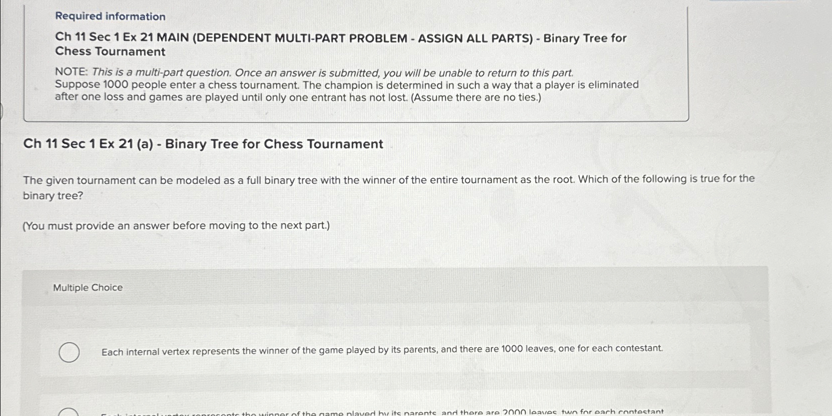 Solved Required informationCh 11 ﻿Sec 1 ﻿Ex 21 ﻿MAIN | Chegg.com