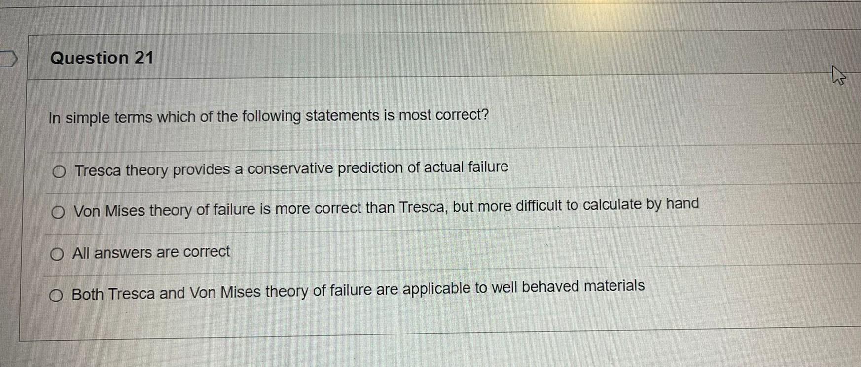 Solved Question 21 In simple terms which of the following | Chegg.com