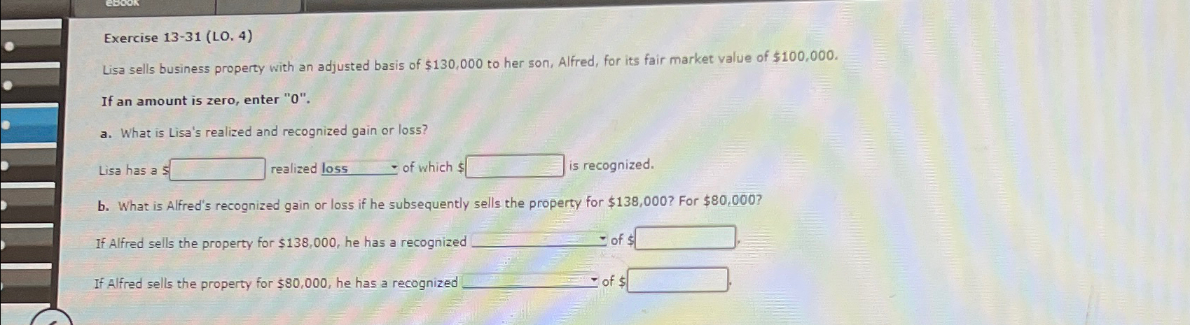 Solved Exercise 13-31 (LO.4)Lisa sells business property | Chegg.com