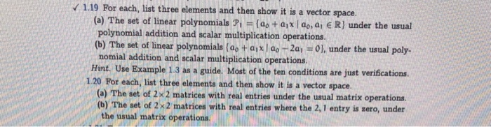 Solved 1.19 For each, list three elements and then show it | Chegg.com