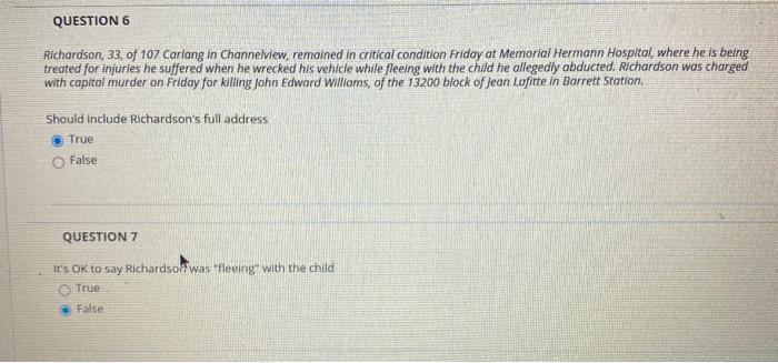 Solved QUESTION 6 Richardson, 33, of 107 Carlang in | Chegg.com