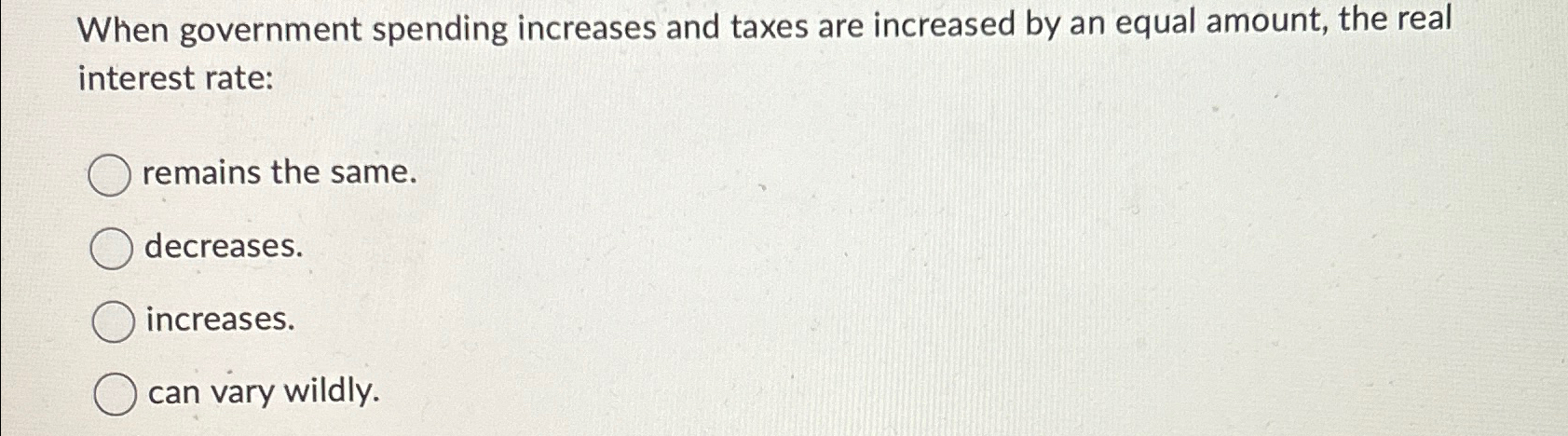 Solved When government spending increases and taxes are | Chegg.com