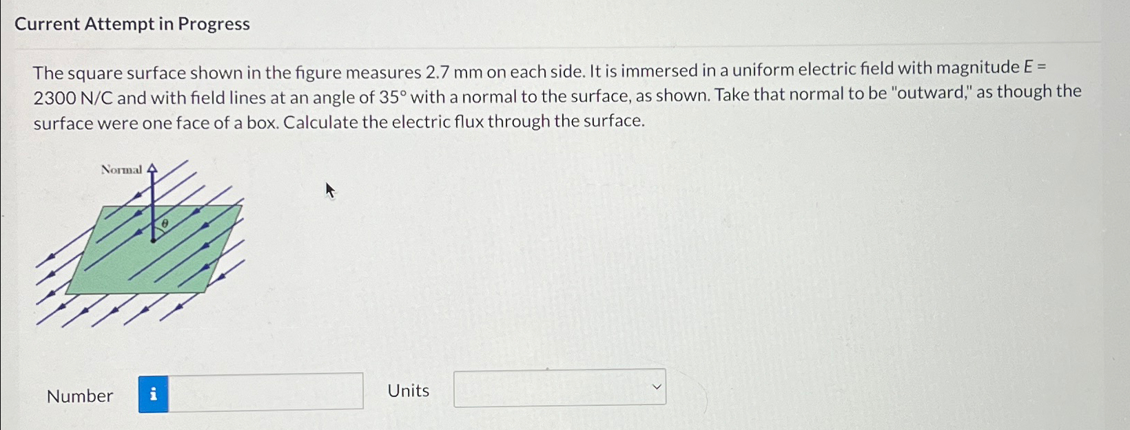 Solved Current Attempt in ProgressThe square surface shown | Chegg.com