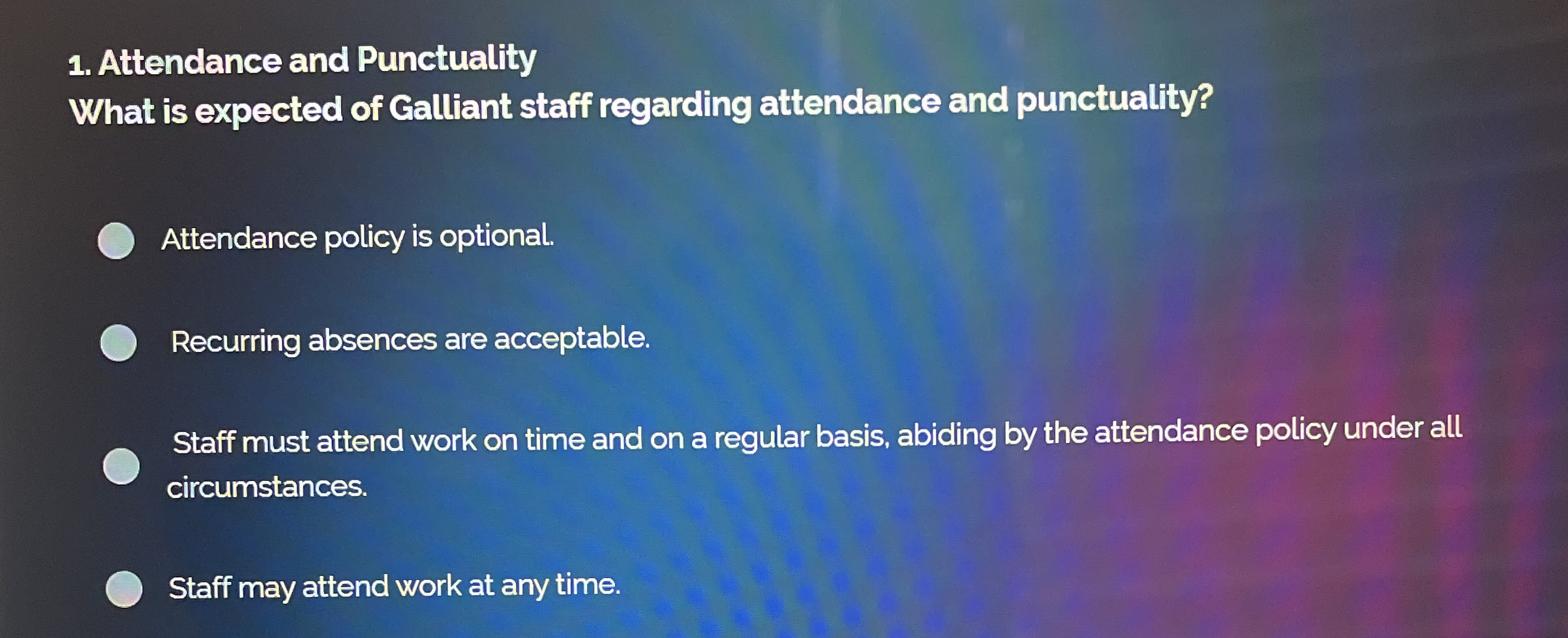 Solved Attendance and PunctualityWhat is expected of | Chegg.com