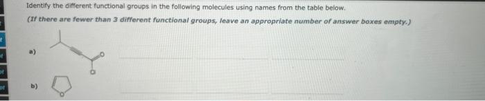 Solved Identify the different functional groups in the | Chegg.com