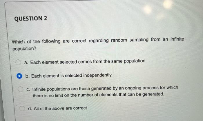 Solved 1. Can we use random sampling methods such as the | Chegg.com