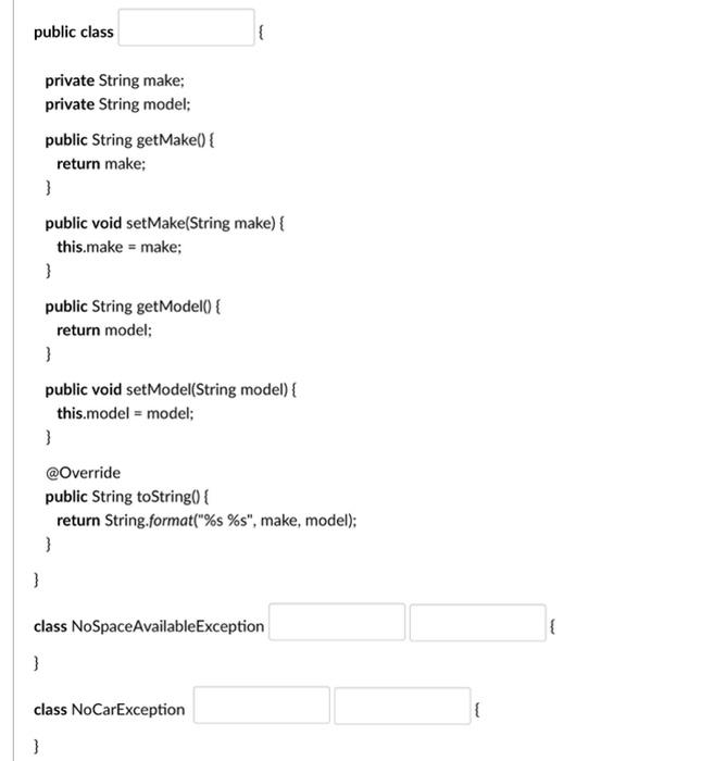 Solved • Car.java: Create a class named Car which has two | Chegg.com
