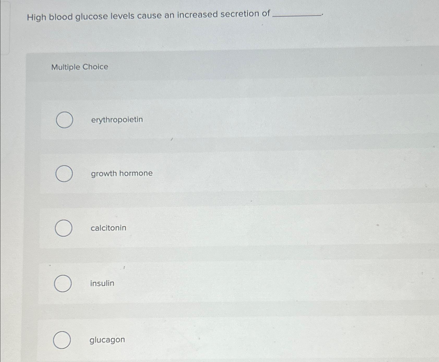 Solved High blood glucose levels cause an increased | Chegg.com
