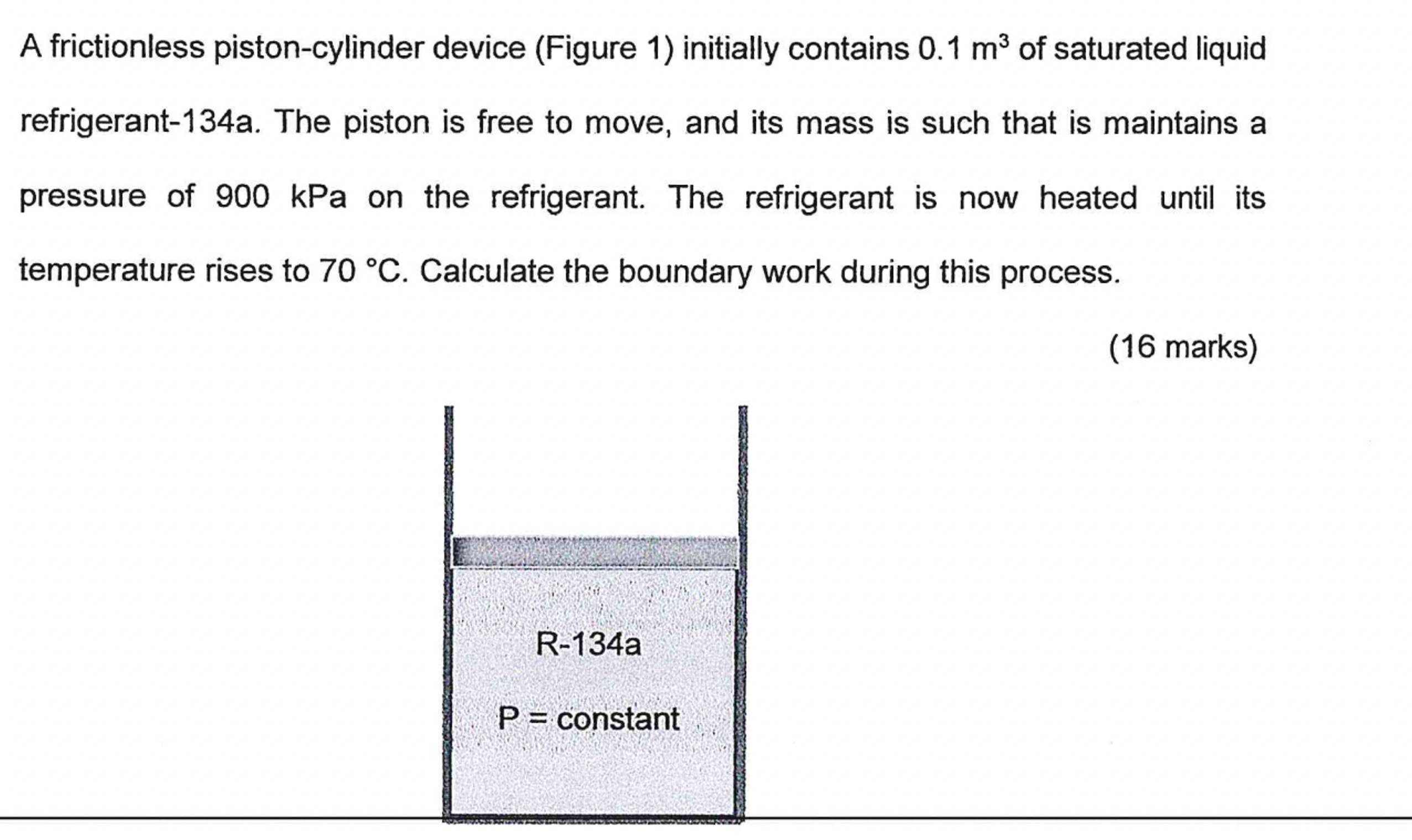 Solved A frictionless piston-cylinder device (Figure 1) | Chegg.com