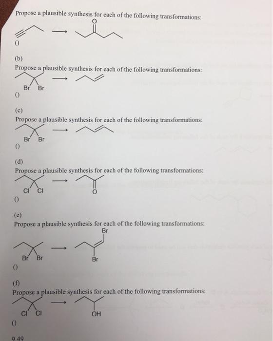 Solved 9.48 Propose a plausible synthesis for each of the | Chegg.com