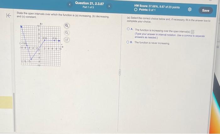 Solved Determine the largest open intervals of the domain | Chegg.com