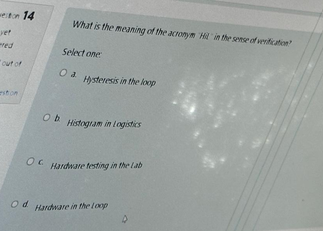 What is the meaning of the acronym Hil in the sense | Chegg.com