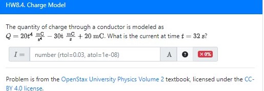Solved HW8.4. ﻿Charge ModelThe quantity of charge through a | Chegg.com