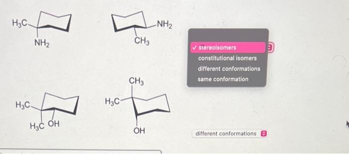 Solved different conformations same conformation different | Chegg.com