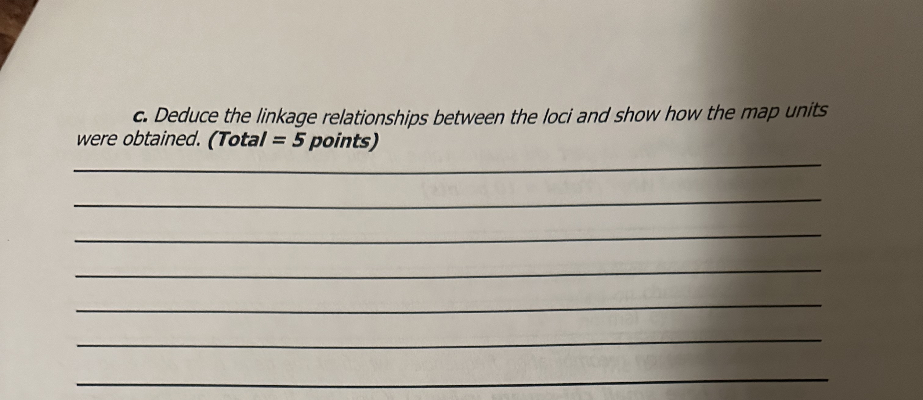 Solved c. ﻿Deduce the linkage relationships between the loci | Chegg.com