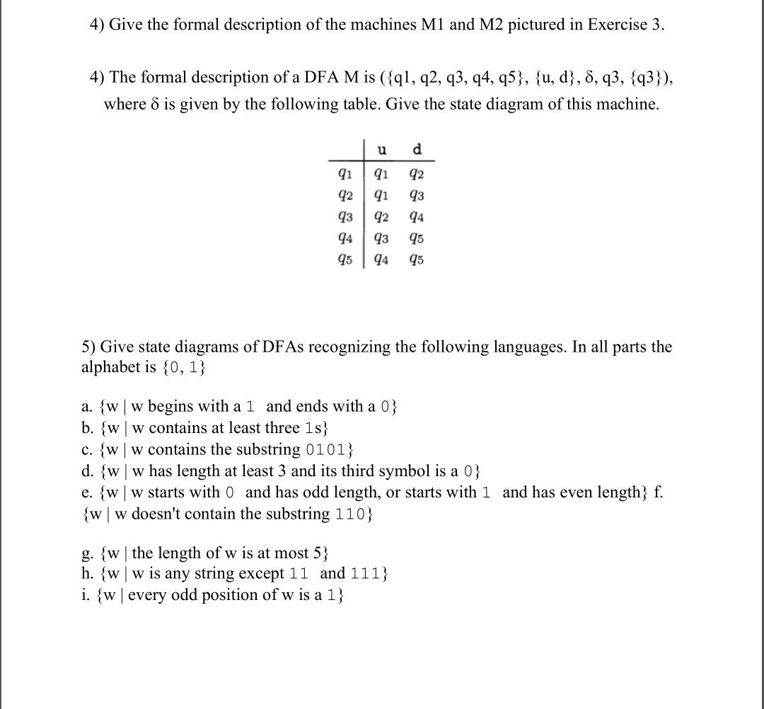 Solved 1) Examine the following formal descriptions of sets | Chegg.com