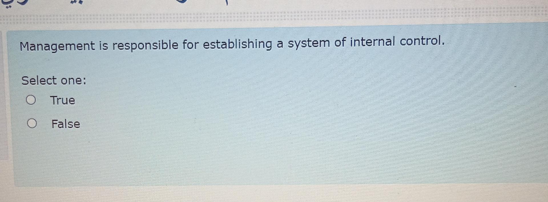 Solved Management is responsible for establishing a system | Chegg.com