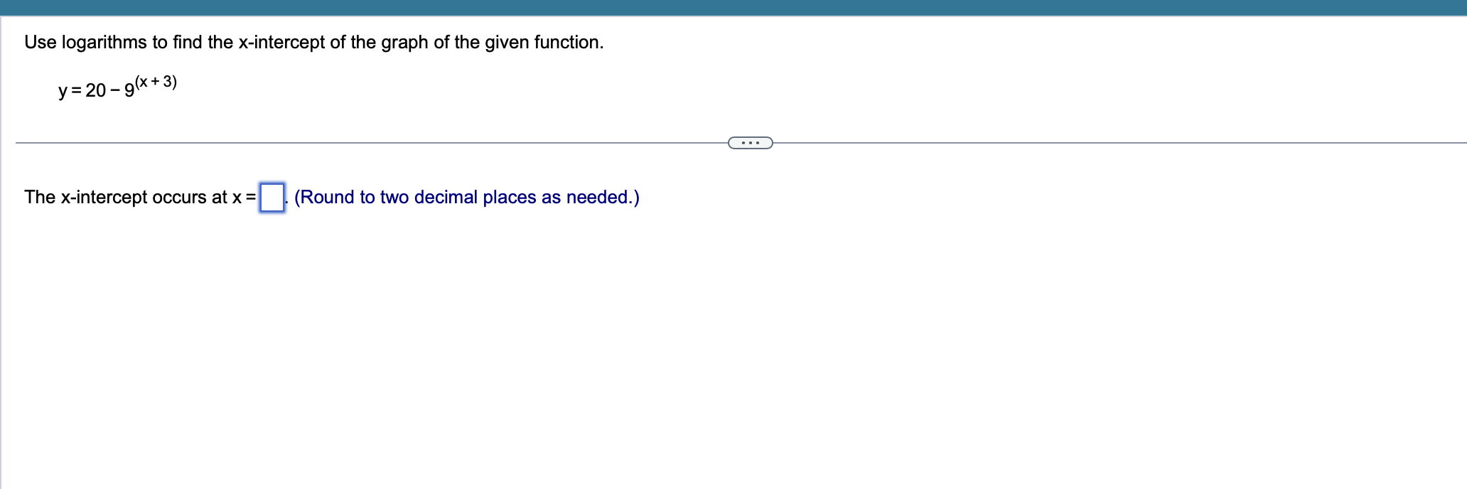Solved Use logarithms to find the x-intercept of the graph | Chegg.com