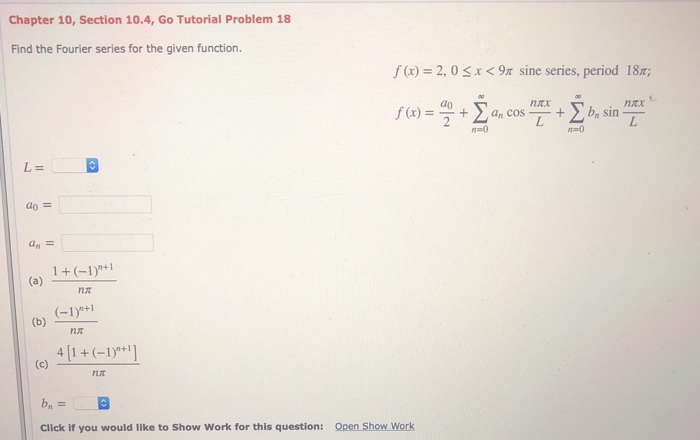 Solved Chapter 10, Section 10.4, Go Tutorial Problem 18 Find | Chegg.com