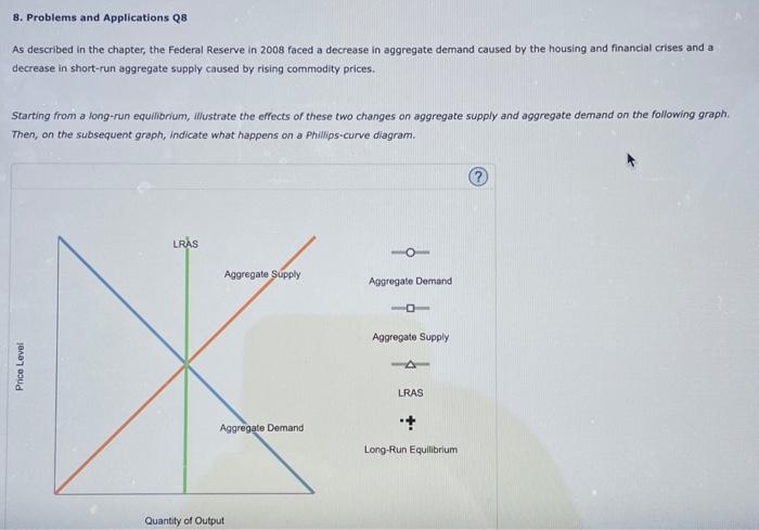 Solved 8. Problems and Applications Q8 As described in the | Chegg.com