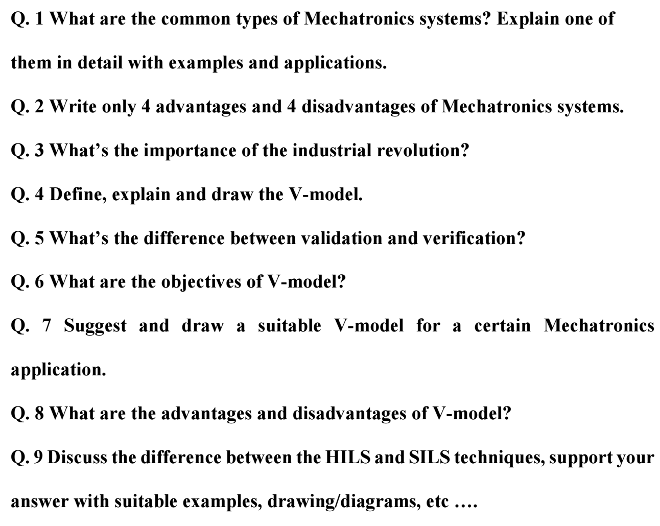 Solved Q. 1 ﻿What are the common types of Mechatronics | Chegg.com