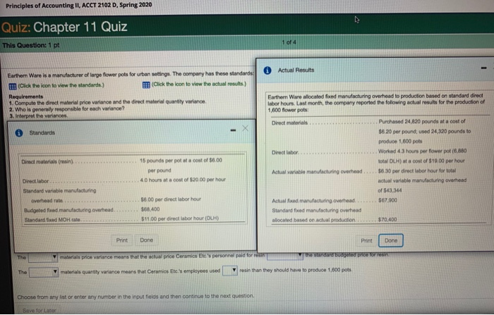 Solved Principles of Accounting II, ACCT 2102 D, Spring 2020 | Chegg.com