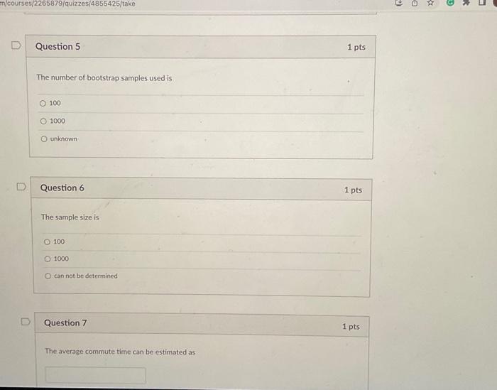 Below is a bootstrap distribution of atlanta commute | Chegg.com