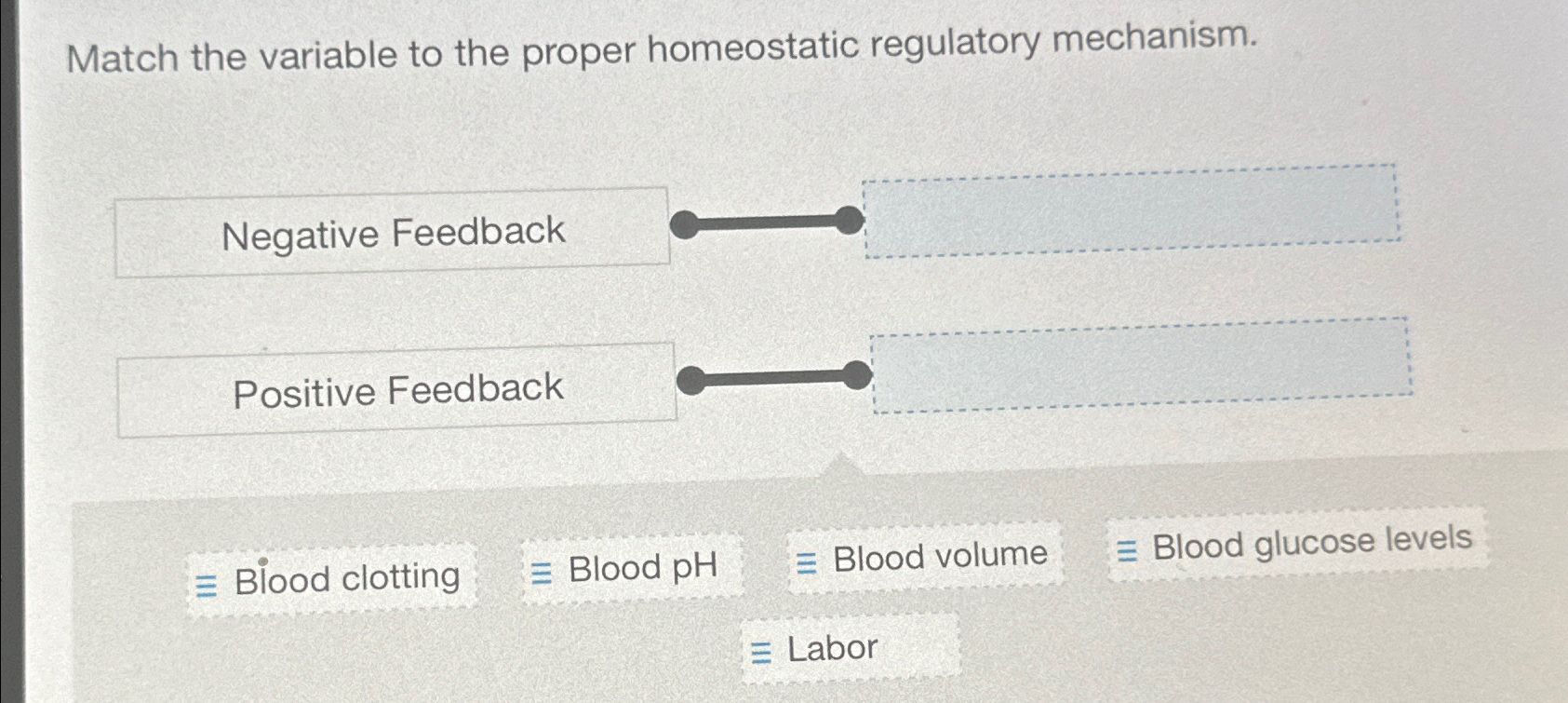 Solved Match the variable to the proper homeostatic | Chegg.com