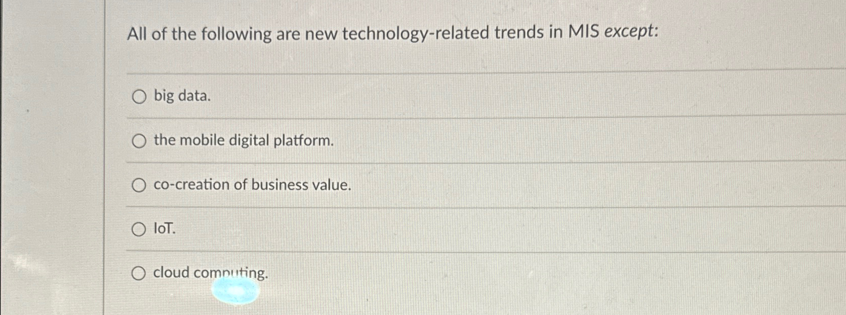 Solved All of the following are new technology-related | Chegg.com