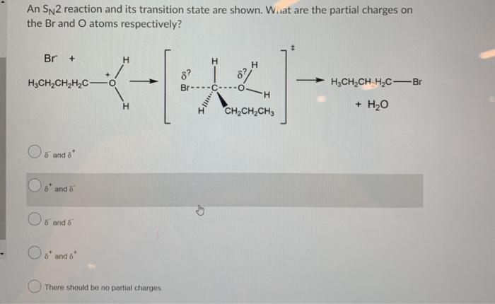 Solved An Sn2 reaction and its transition state are shown. | Chegg.com