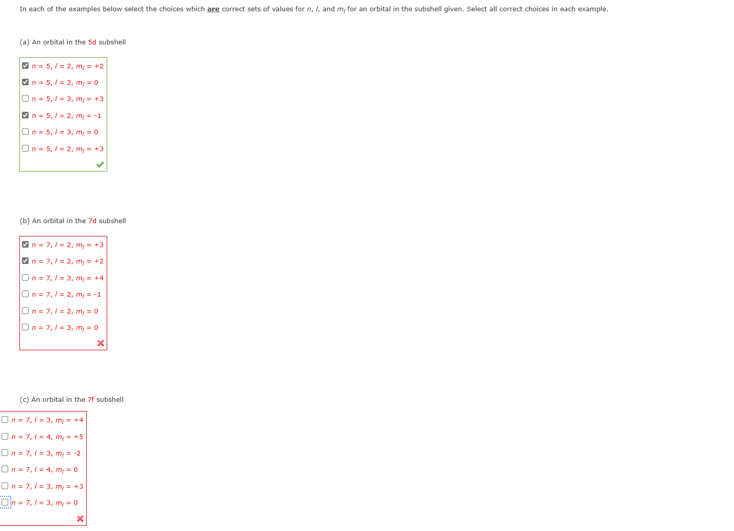 Solved In each of the examples below select the choices | Chegg.com