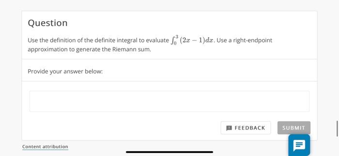 Solved Question Use the definition of the definite integral | Chegg.com