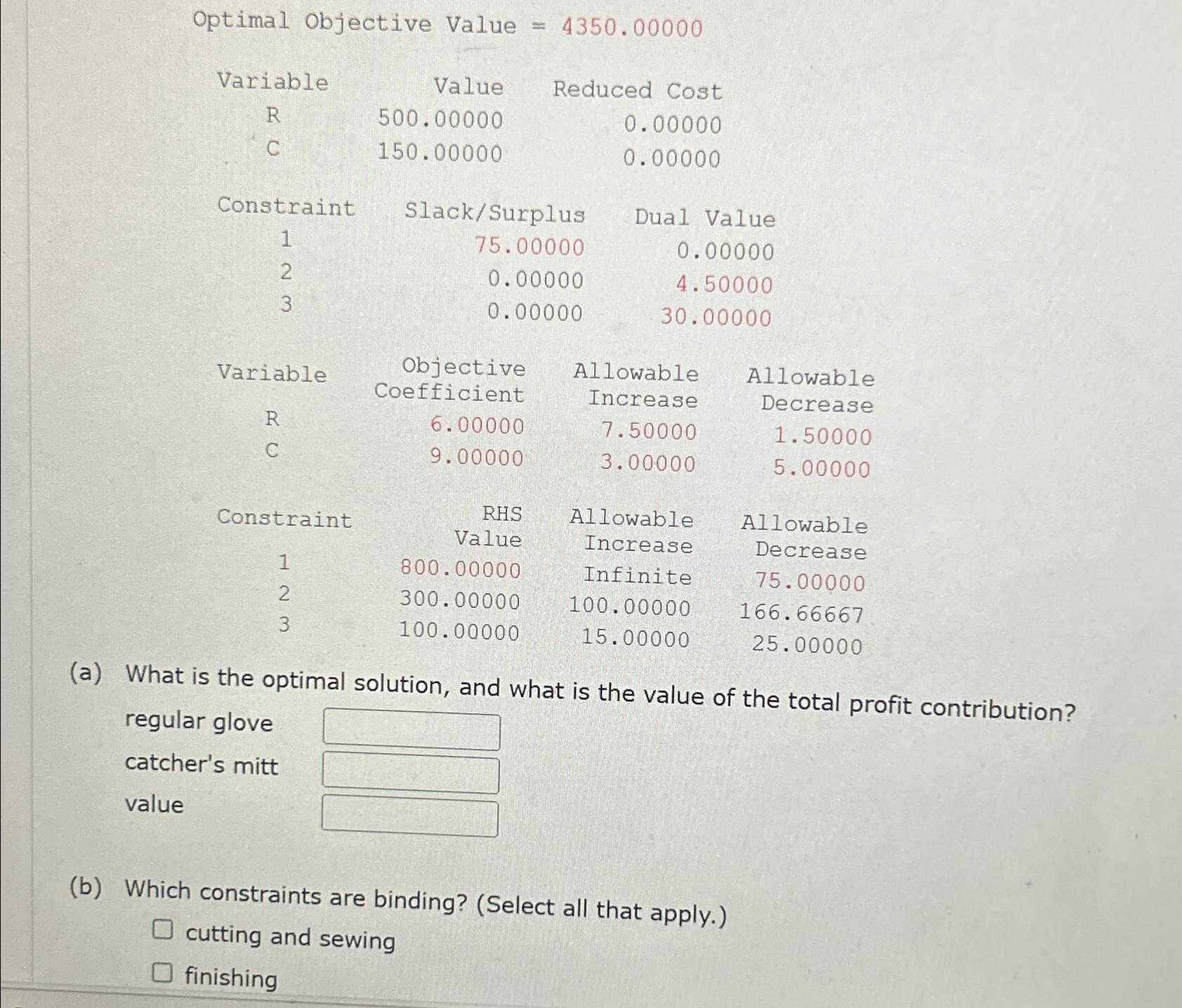 Solved Optimal Objective Value | Chegg.com