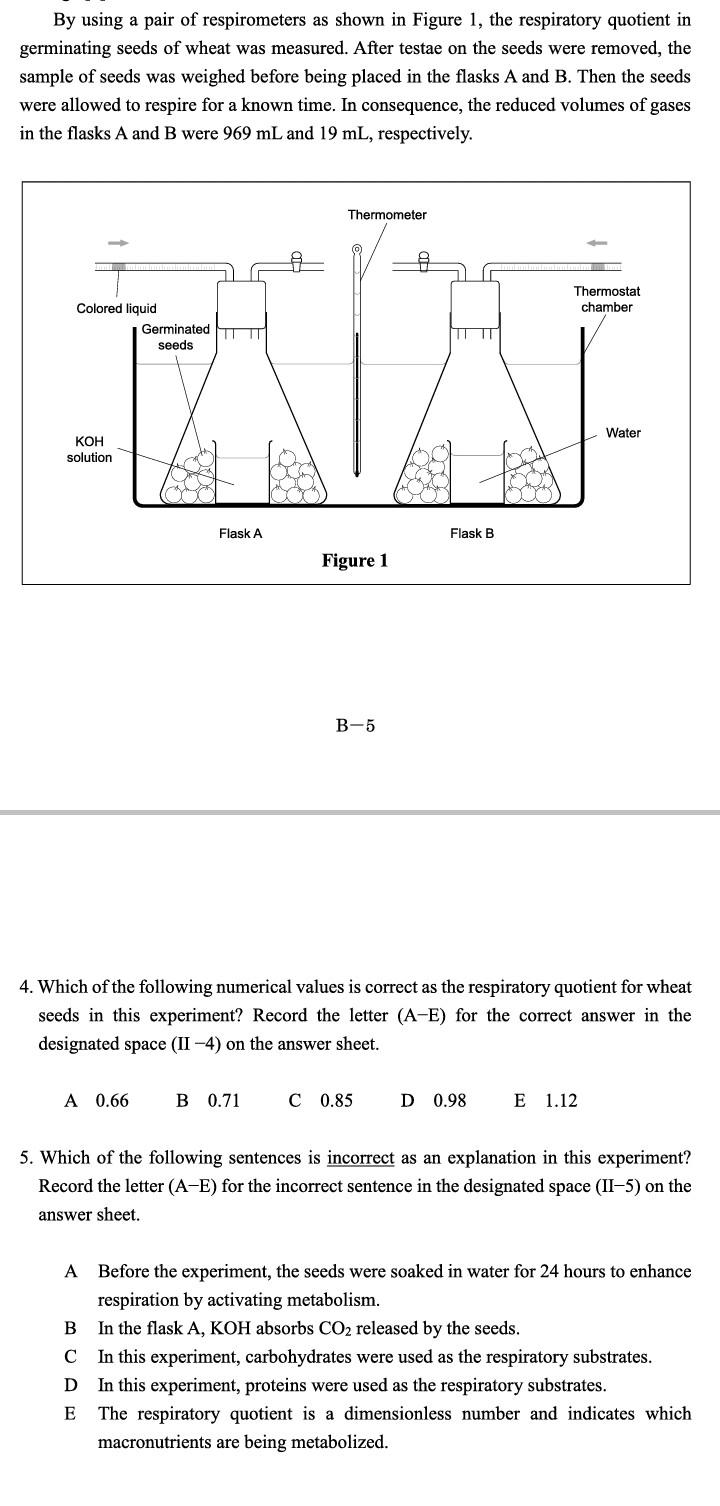 Solved By using a pair of respirometers as shown in Figure | Chegg.com