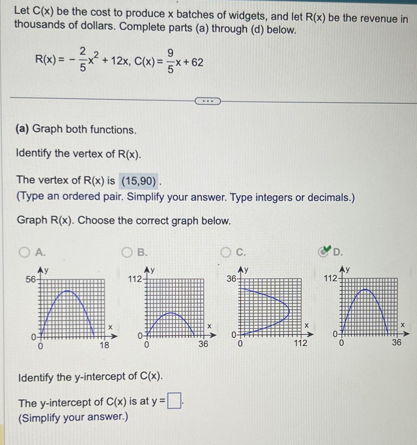 Solved Let C(x) ﻿be the cost to produce x ﻿batches of | Chegg.com