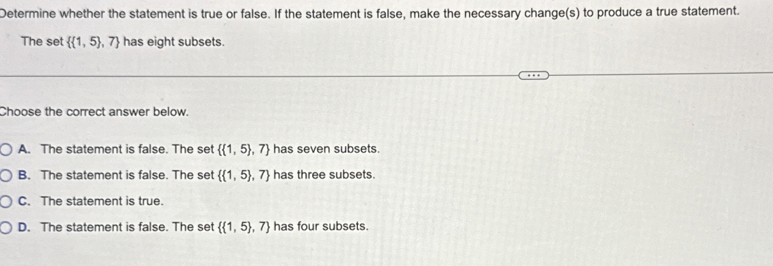 Solved Determine whether the statement is true or false. If | Chegg.com