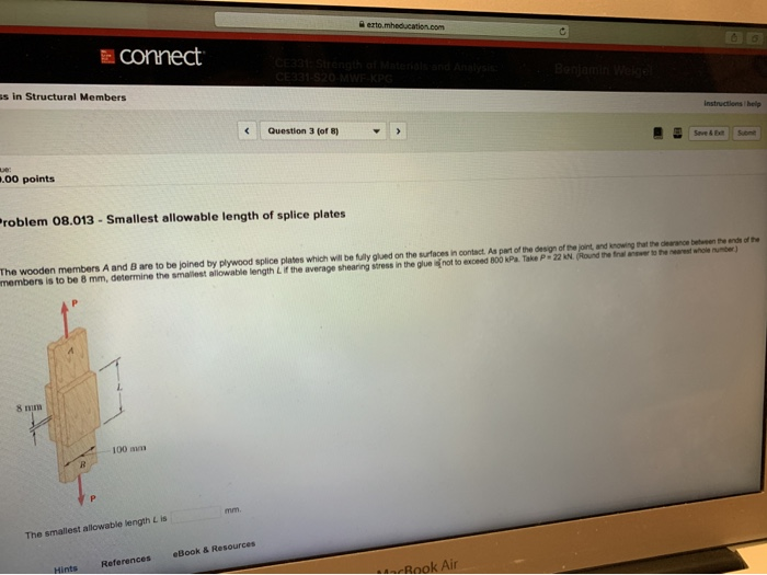 Solved heducation.com connect is in Structural Members | Chegg.com